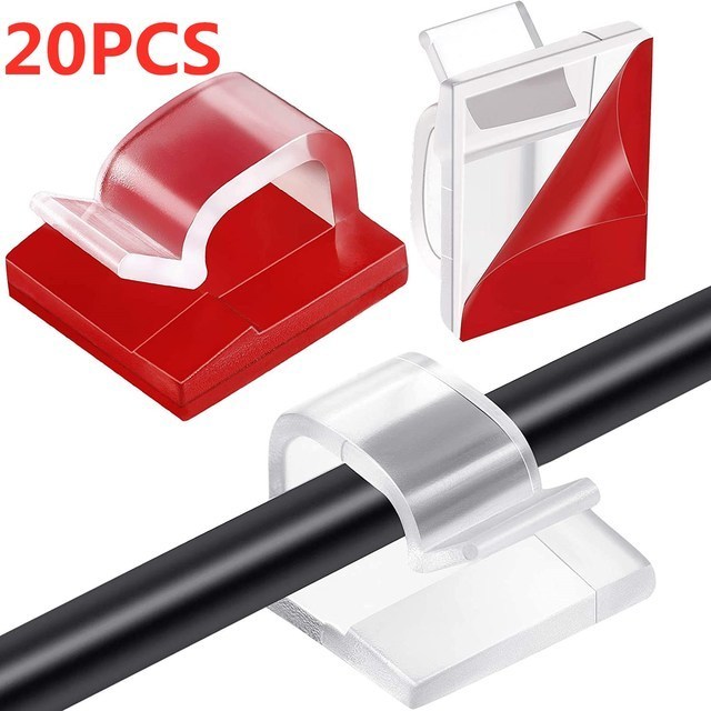 Self-Adhesive Cable Organizer Clips Holder Wire Clamp Management Car ...