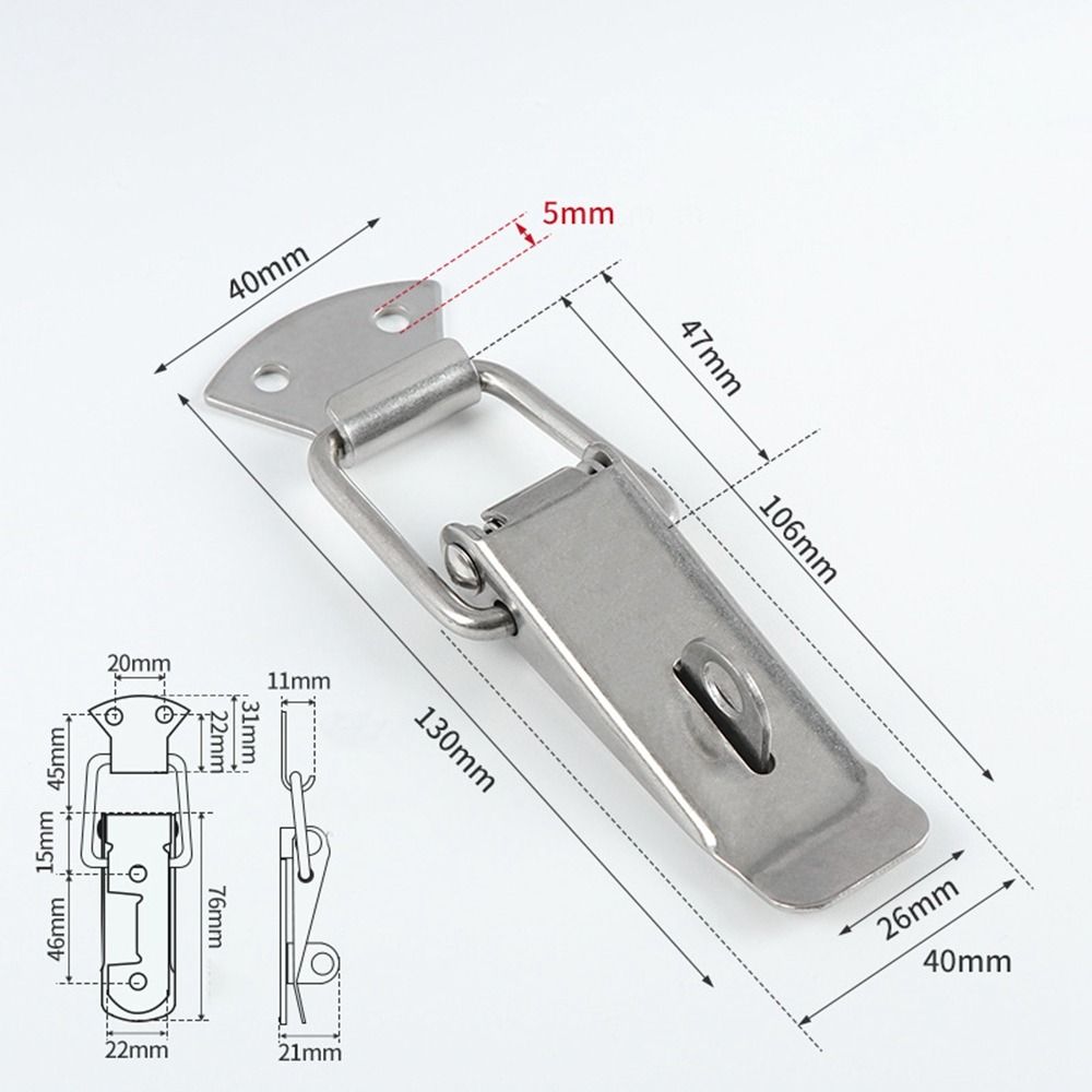New Stainless Steel Spring Clasp Buckle Burglar-proof Anti-Theft Toggle ...