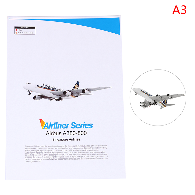 1:300 Airbus A380 3D Paper Model Papercraft Cardboard for Children ...