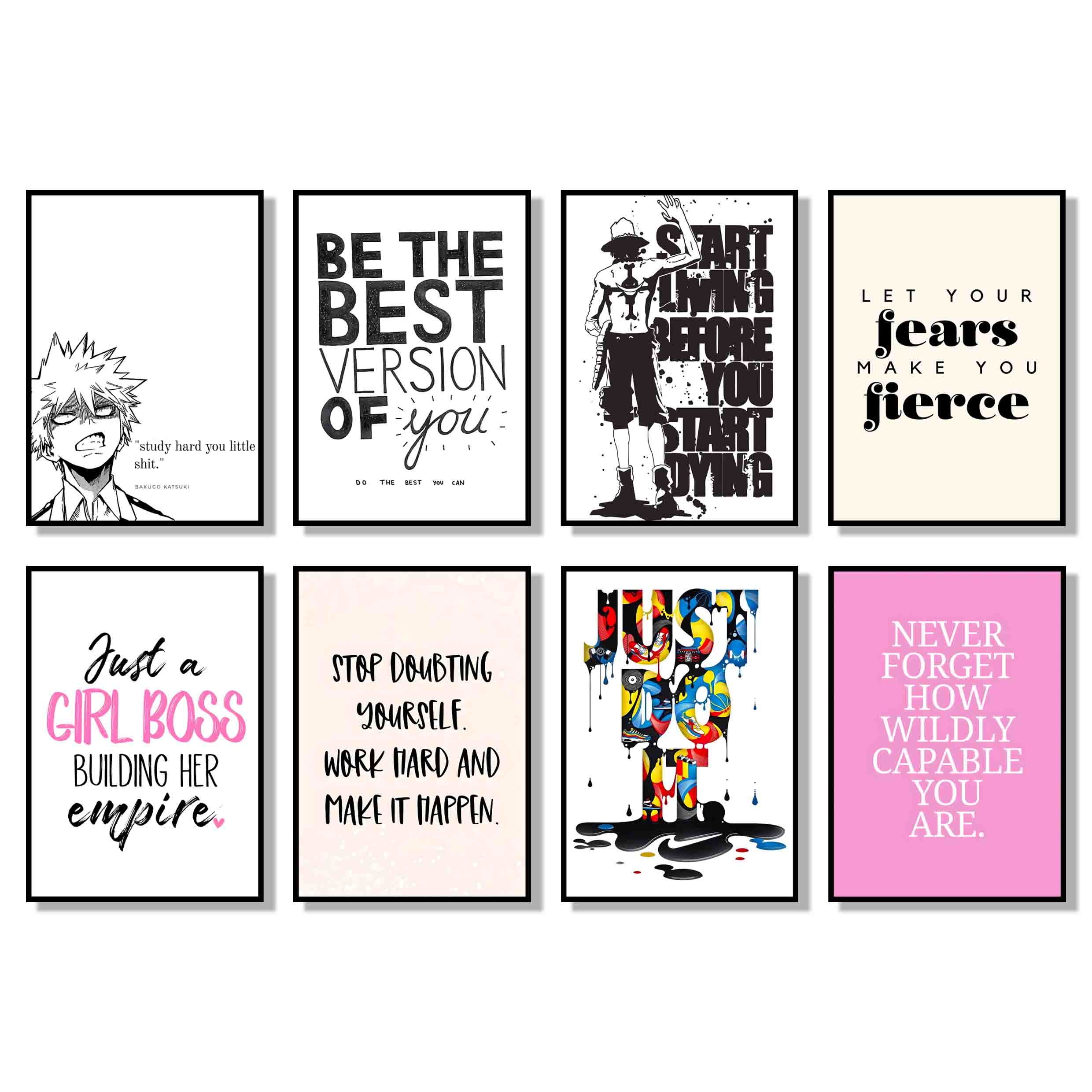 A3/A4 Size Framed Motivational Quotes inspiring quotes for girls boys ...
