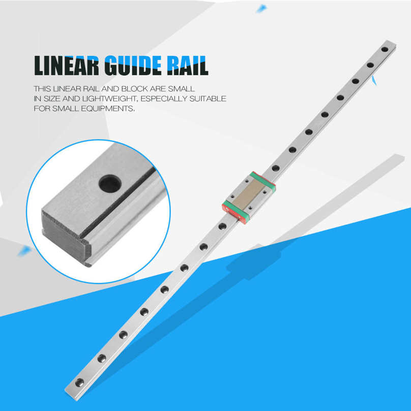 Linear Guide Rail - MGN12H Miniature 450mm Length 12mm Width + Slide Block Adopting 4-Point ...