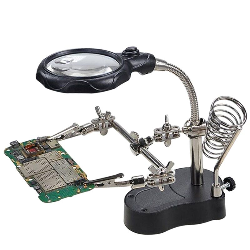 Soldering Helping Hand Stand With 2 LEDs (TE-801) | Daraz.lk