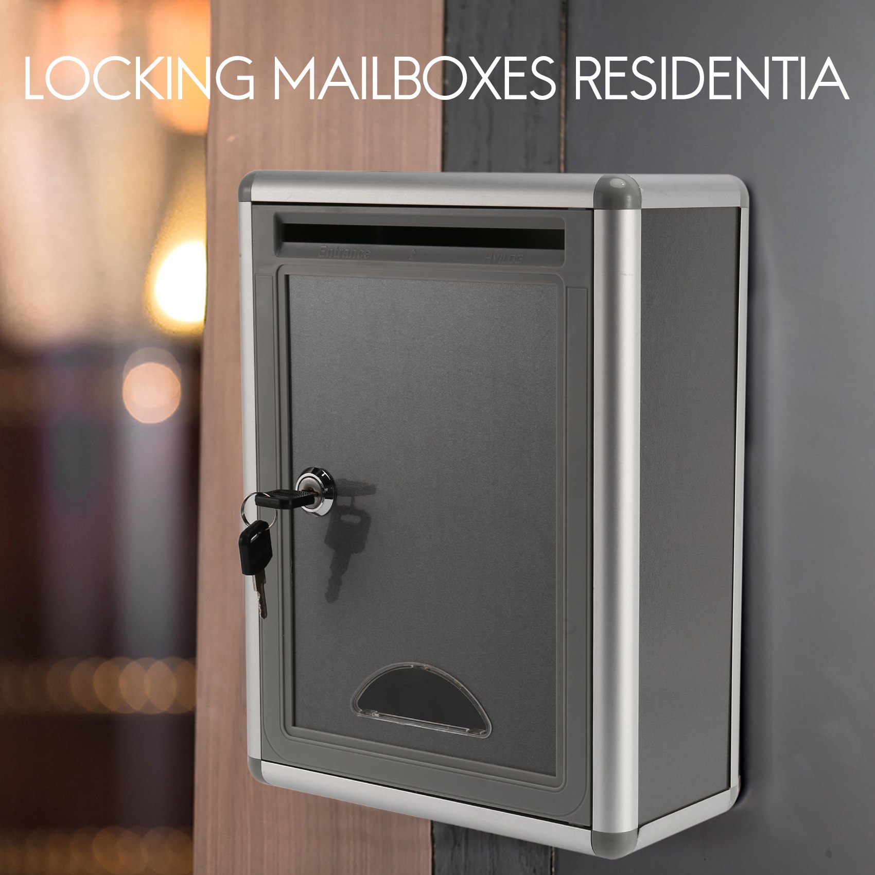 Aluminum Alloy Lockable Secure Mail Letter Post Box Mailbox Post Box ...