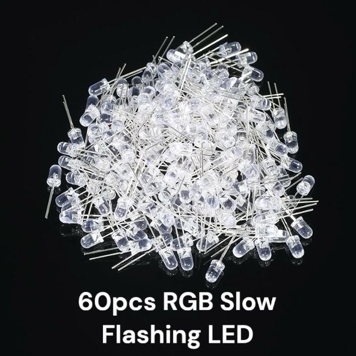LED Diode 5mm ,RGB colors LED, change color,RGB slow flashing LED,5/10 ...