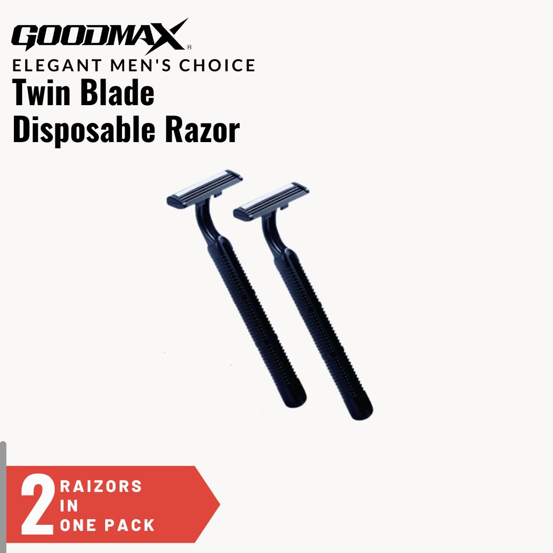 Goodmax gent's twin blade disposable razor, 2 in 1 pack | Daraz.lk