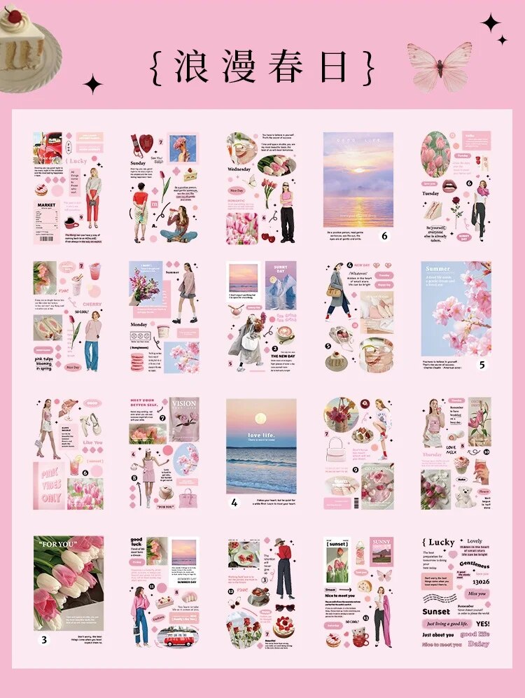 Etori Life 20 Sheets/book Sticker Book Series Fashion Magazine Clip Art ...