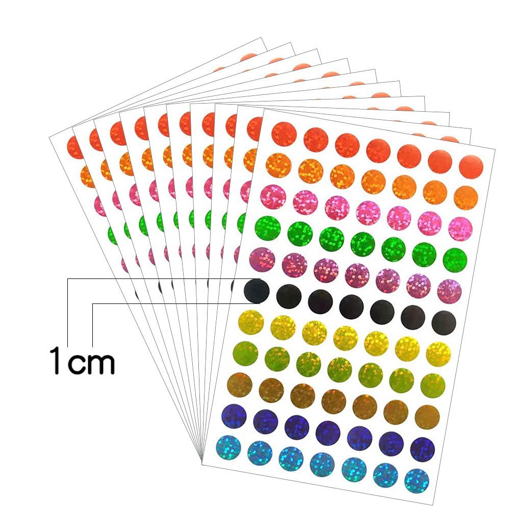Shiny Glitter Circle Dot Stickers Removable Color Coding Labels Laser ...