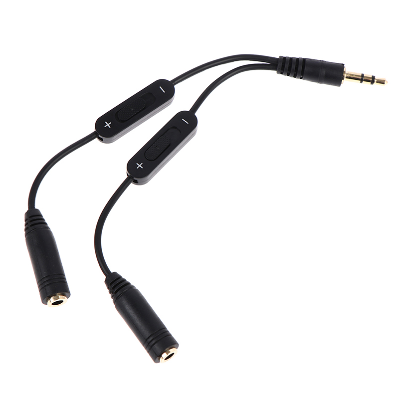 1 In 2 Out 3.5mm Male To Double Mono 3.5mm Female Headphone Y Splitter ...