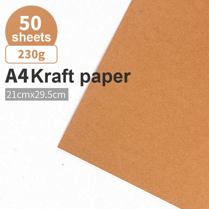 A3/A4/8K/4K 400g/230g Hard Cardboard Thick kraft Paper Student Kids Handmade Cutting Paper ...