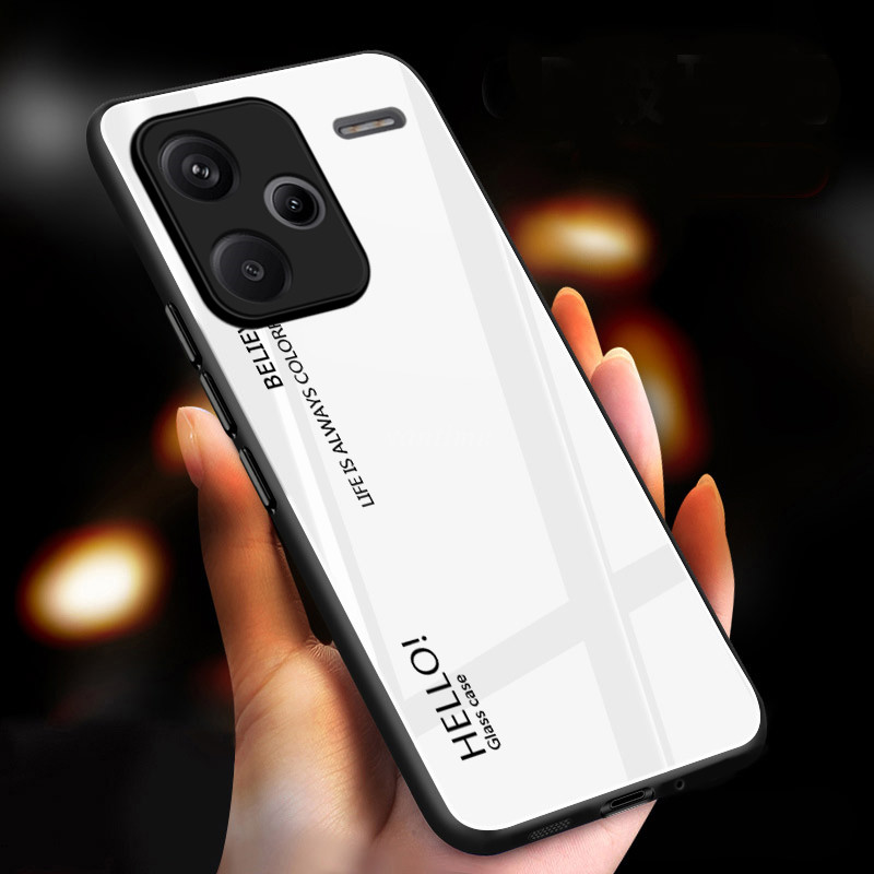 Vantime for Xiaomi Redmi Note 13 Pro+ Plus 5G Case Gradient Phone Back Hard Glass Cover | Daraz.lk