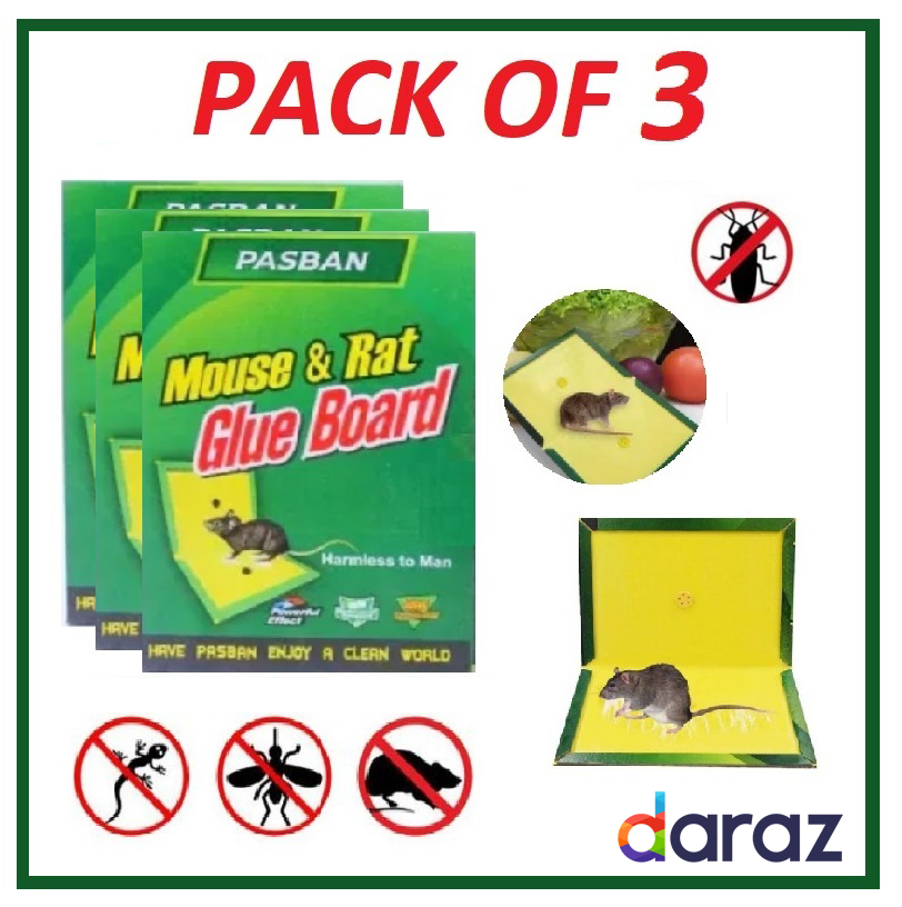 Mouse & Rat Glue Traps - 3 Pack - Large Size Mouse Glue Trap 3 Pieces ...