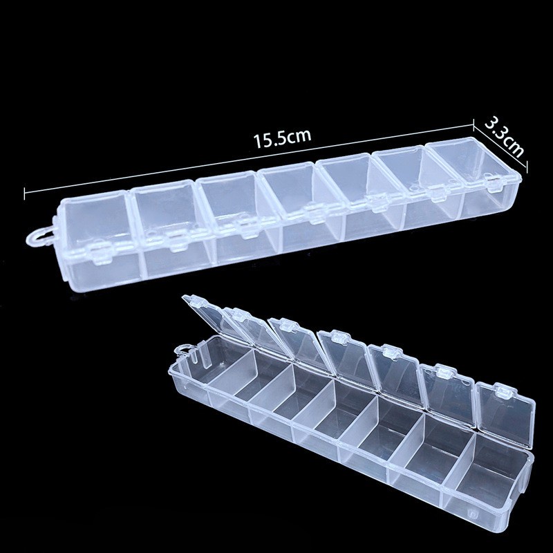 Transparent Plastic Storage Jewelry Box Compartment Adjustable ...