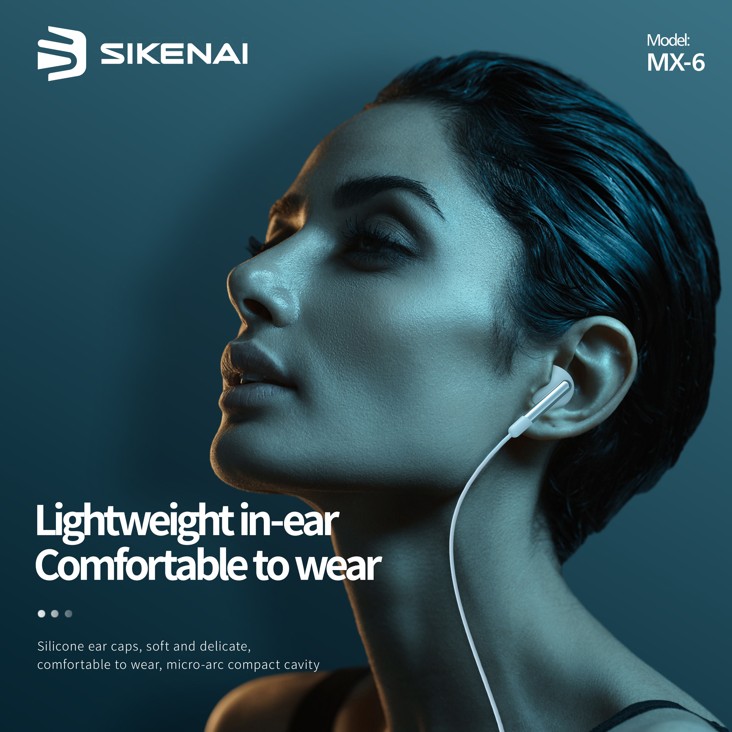 SIKENAI MX6 In Ear Wired Headphone 3.5mm Pin Connector HD MIC Black ...