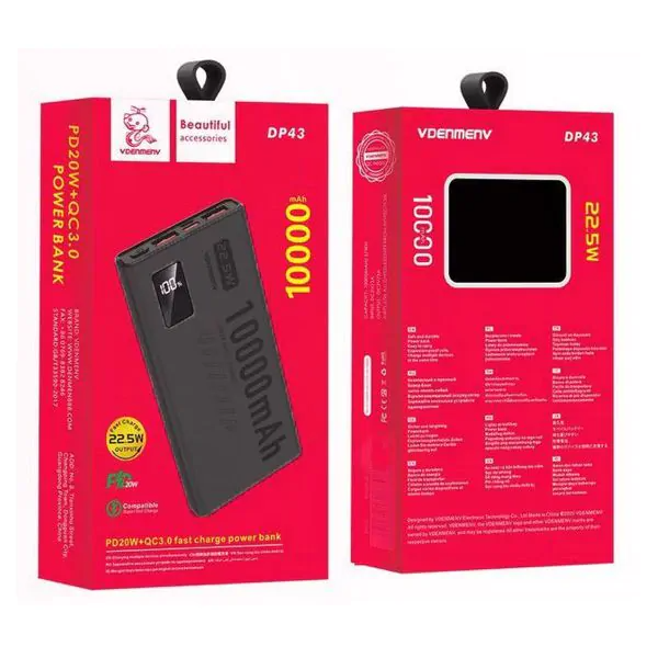 Denmen DP09 10000mAh Power Bank Dual 2.0A usb A ports, 10w Maximum ...