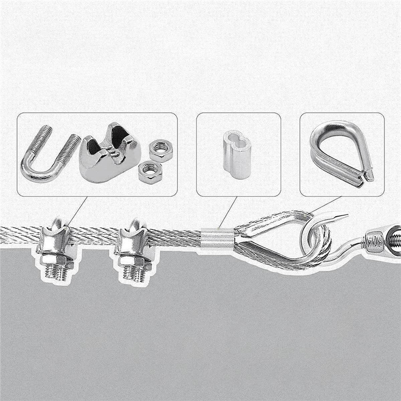 Wire Tensioner PATIKIL M3 Stainless Steel Thimble, 20 Pack Wire Rope ...