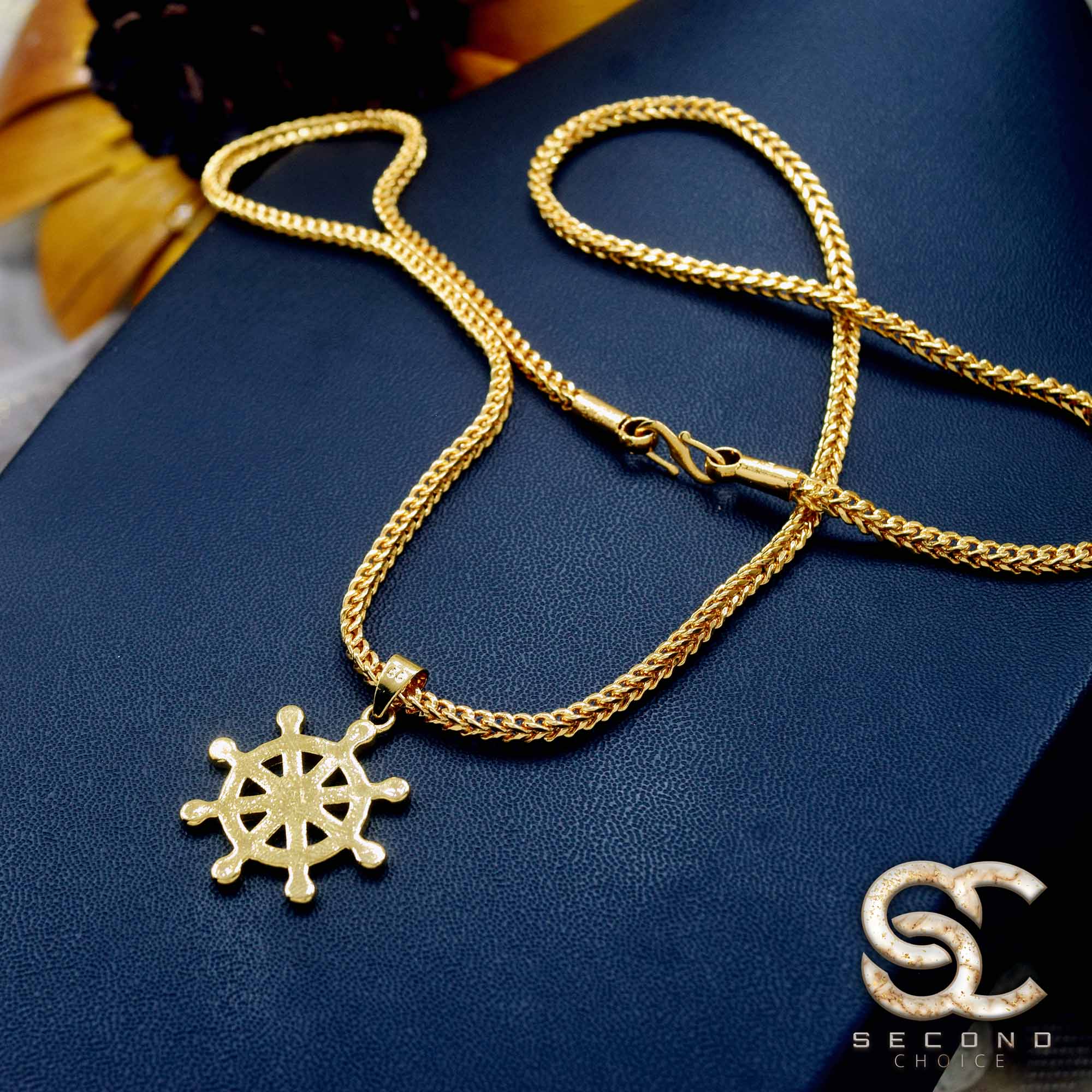 Gold Plated 1824 Inch 2.5mm singapore square fox chain with dharma ...