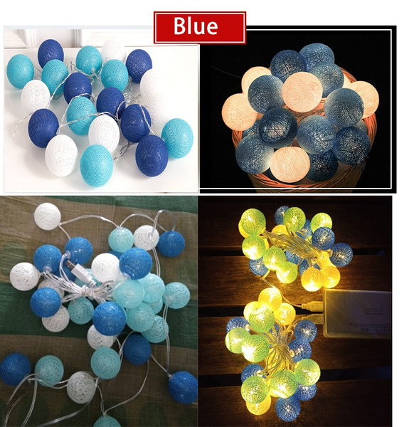 2.2m 20 Led Cotton Ball String Lights Led Light Ormaments for Wedding ...