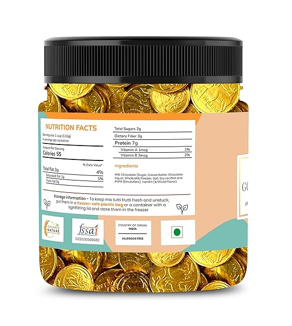 Organic Nature Gold Coin Milk Chocolates/Chocolate Coins Gift pack (Jar ...