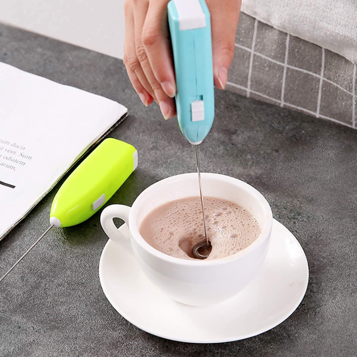 Mini Electric Egg Beater Battery Operated Espresso Cappuccino Coffee ...