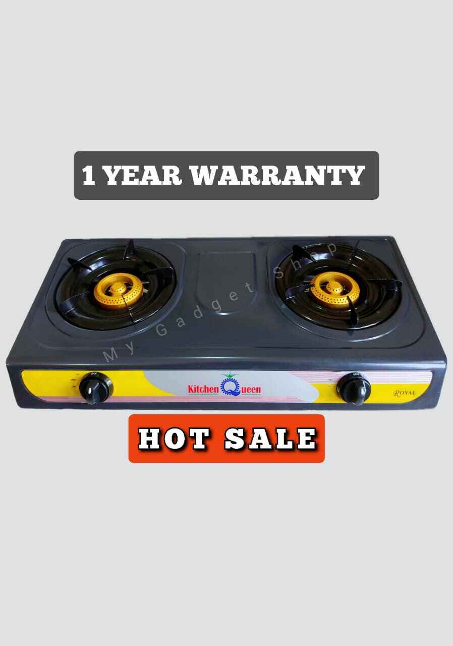 Two burner Gas cooker non stick coated dual burner stove heavy duty ...
