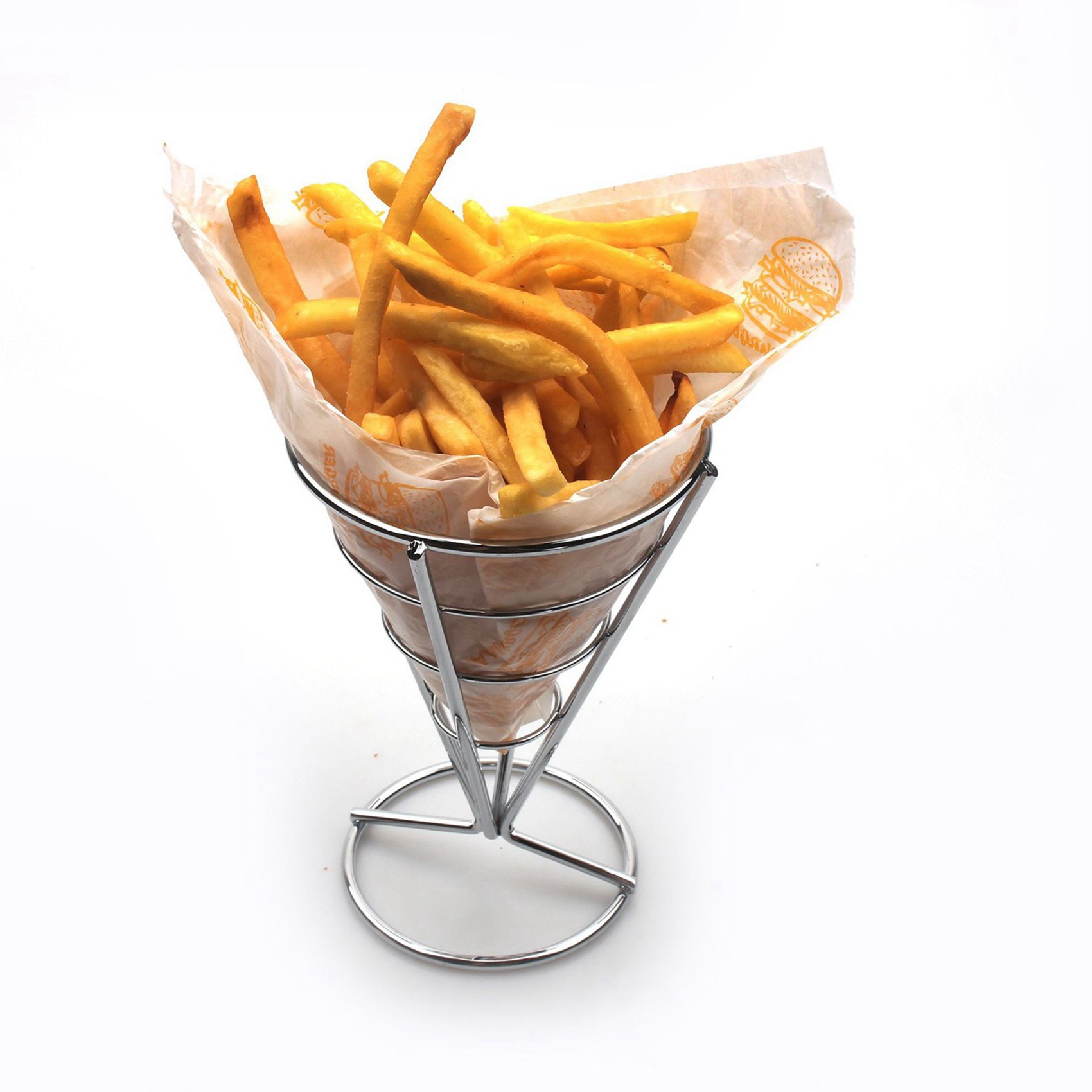 8 Pcs French Fries Stand Cone Basket Fry Holder with Dip Dishe Cone ...