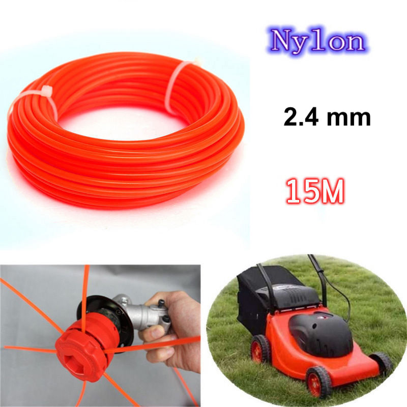 2.4mm X 15m Grass Mowing Nylon Line Round Square Cord Brush Cutter ...