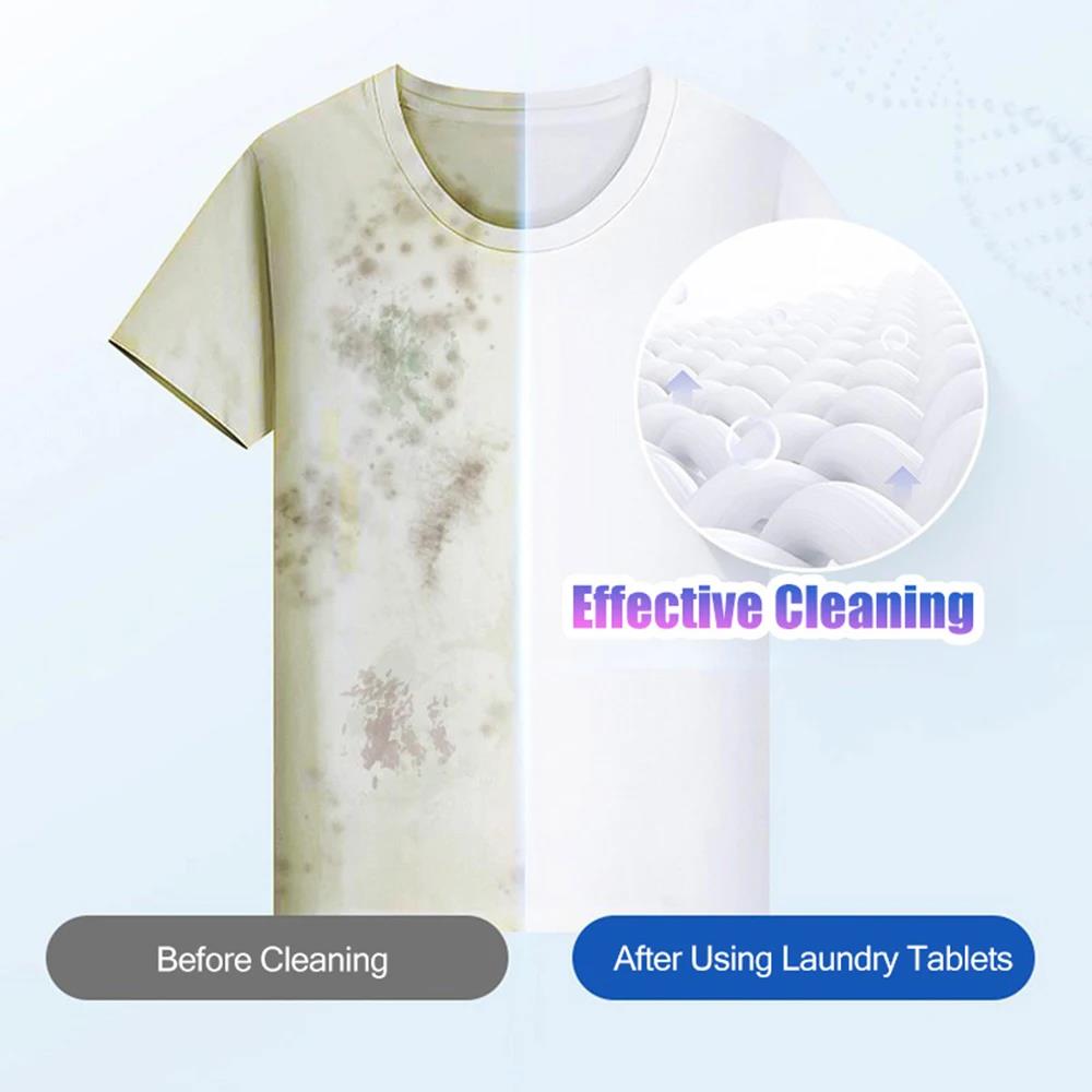 30/90Pcs Laundry Tablets Strong Washing Powder Discs Laundry Soap ...