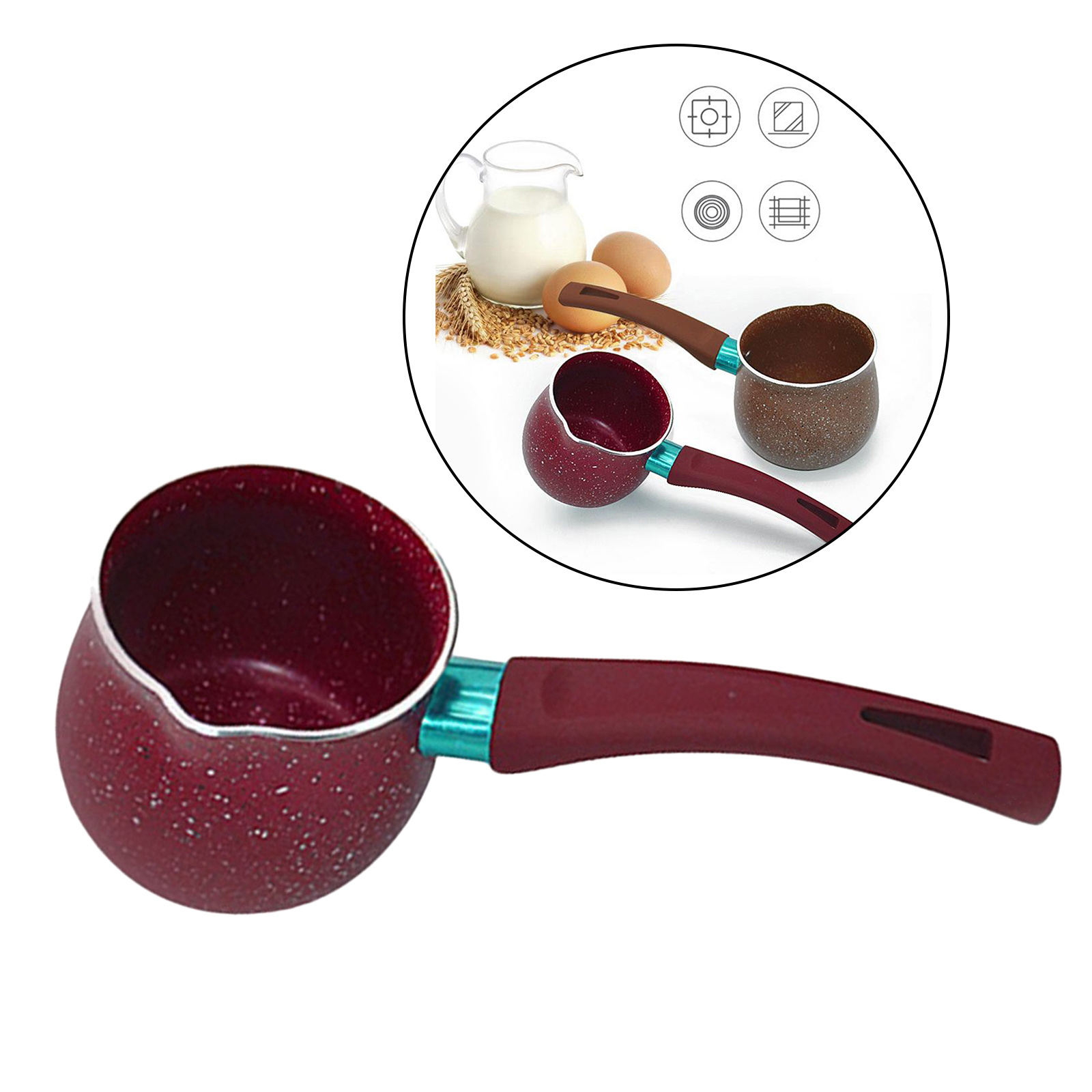 Lightweight Nonstick Milk Pan, Mini Milk Coffee Pot for Coffee Butter ...