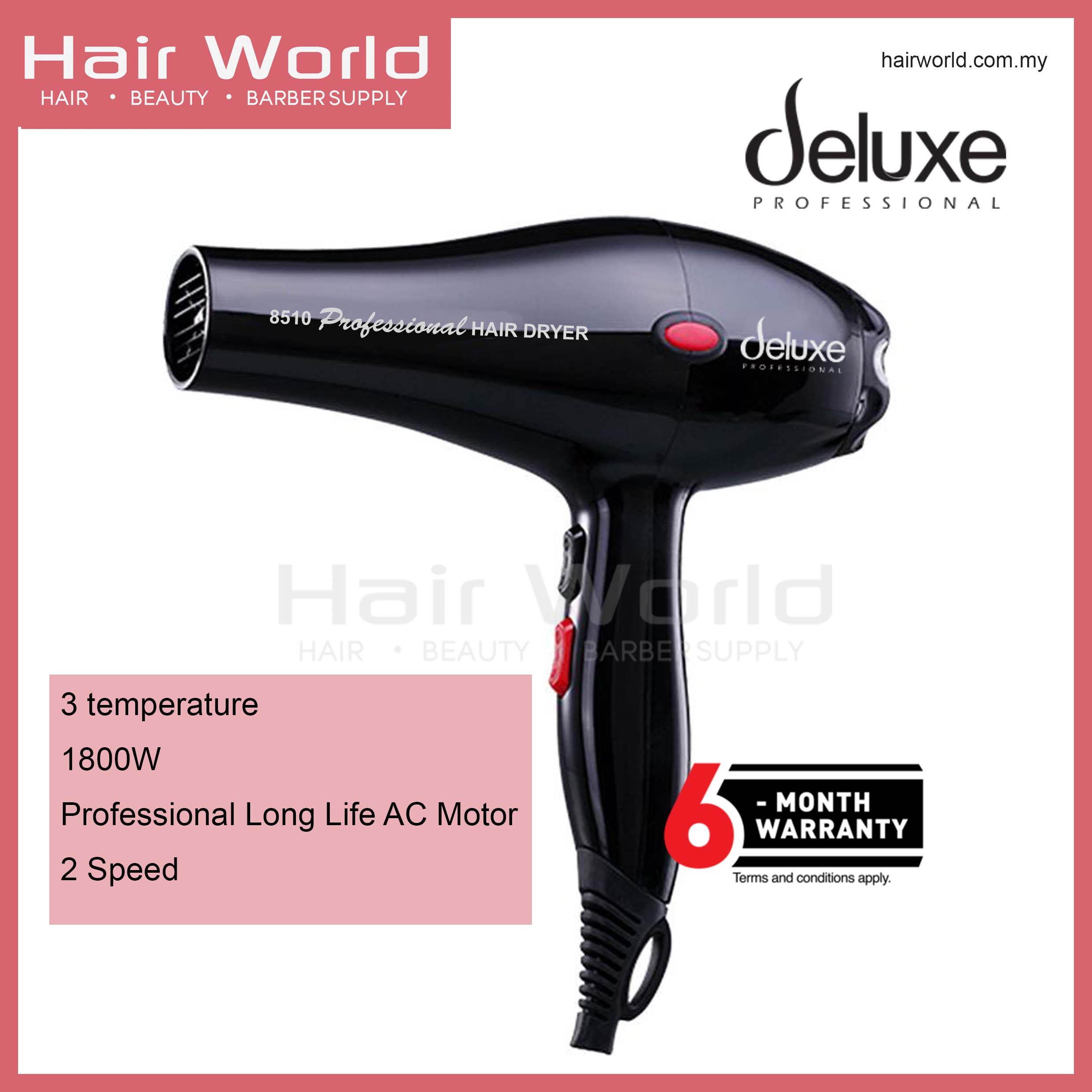DELUXE 8510 PROFESSIONAL HAIR DRYER 1800W | Daraz.lk
