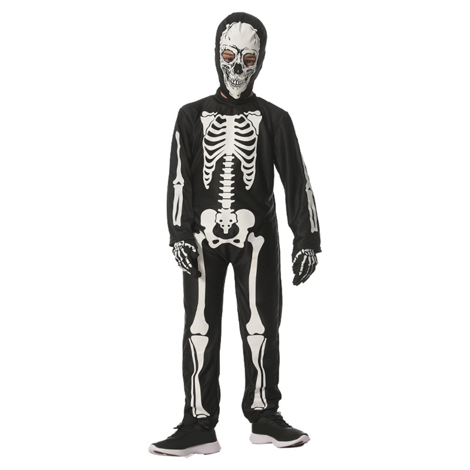DESCENTE Masquerade Costume Kids Halloween Costume Set with Skeleton ...