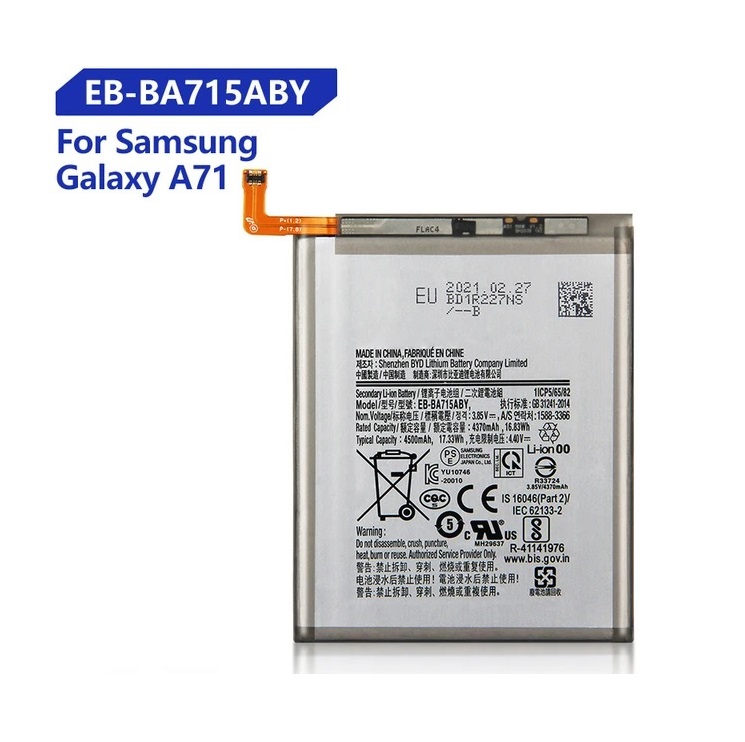 Samsung Galaxy A71 Battery Samsung SM-A7160 Battery 4500mAh Samsung EB ...