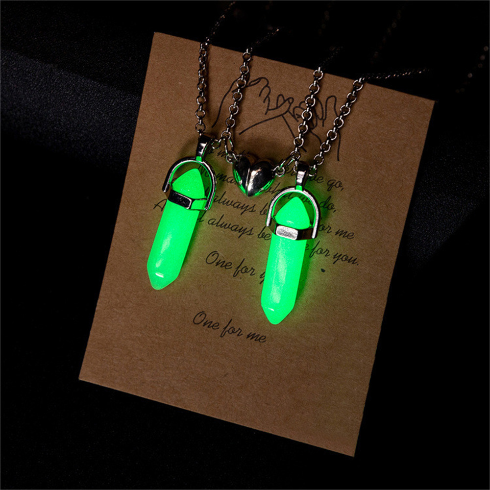 1 piece Hexagon Stone Magnetic couple necklace Partner necklace set ...