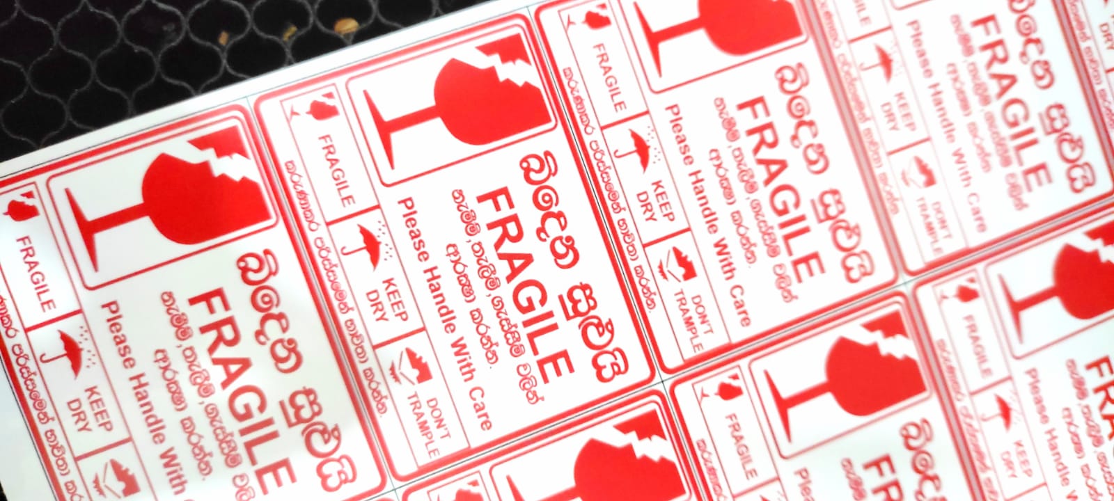 Fragile Sticker A4 Sheet (18pcs) Lable for Sensitive Packaging | Daraz.lk