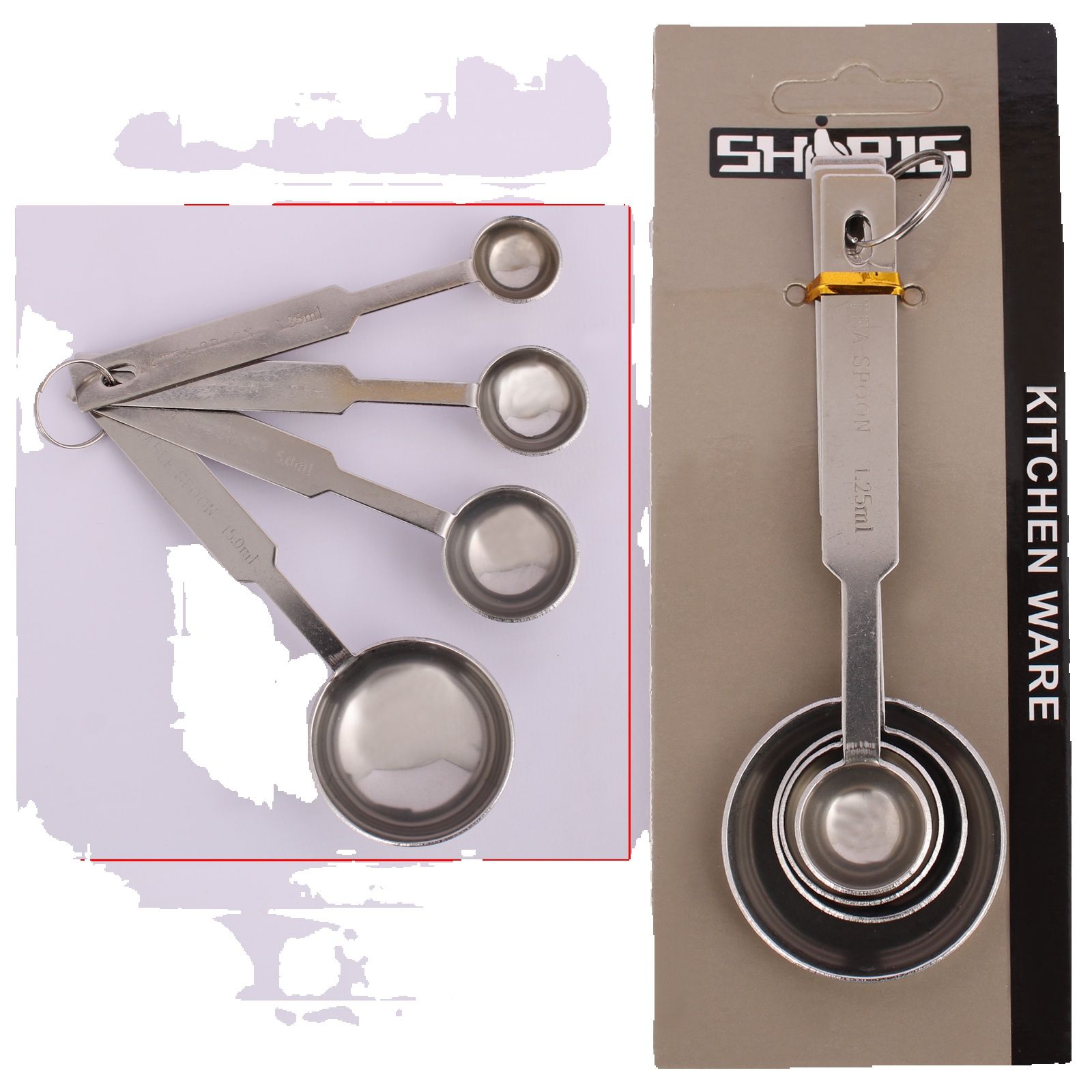 Steel Measuring Spoon Set of 4Pcs | Daraz.lk