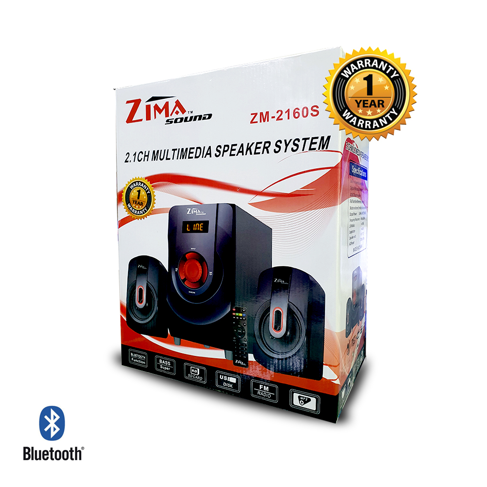 Zima 2.1 Bluetooth Multimedia Subwoofer ZM-2160 USB AUX Speaker Home PC ...