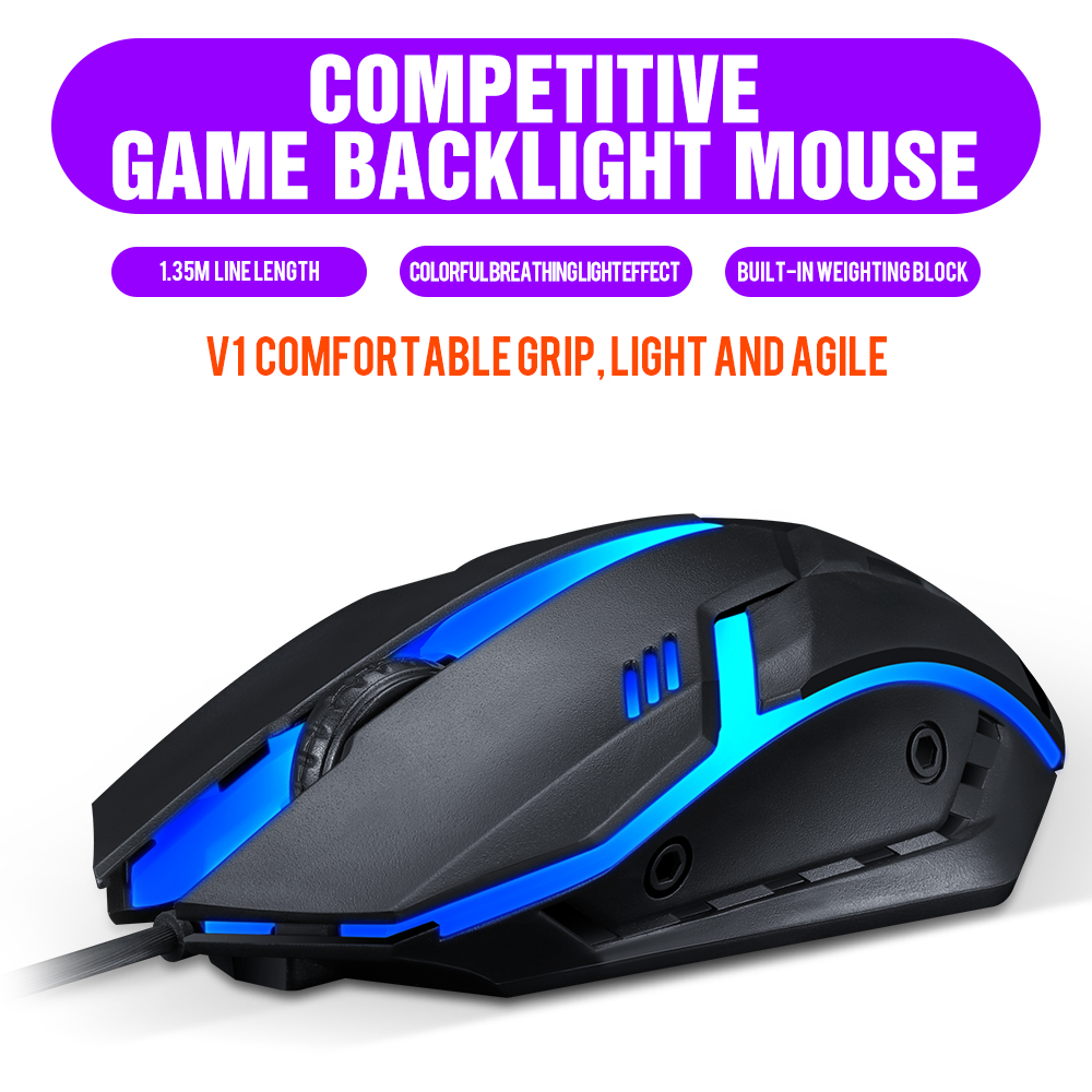 T-Wolf V1 RGB Breathing Light Gaming Mouse 1200DPI Optical for Office use | Daraz.lk