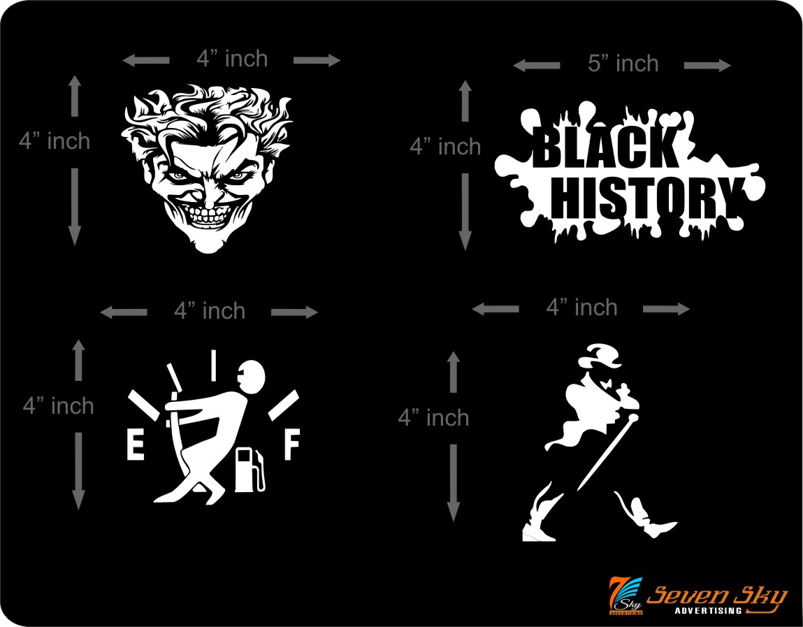 JOKER BLACK HISTORY JHONY WALKER 4 Stickers For Scooter Bike Clutch ...