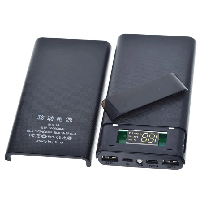 LED Display DIY 6x18650 Battery Case Power Bank Shell Portable External ...