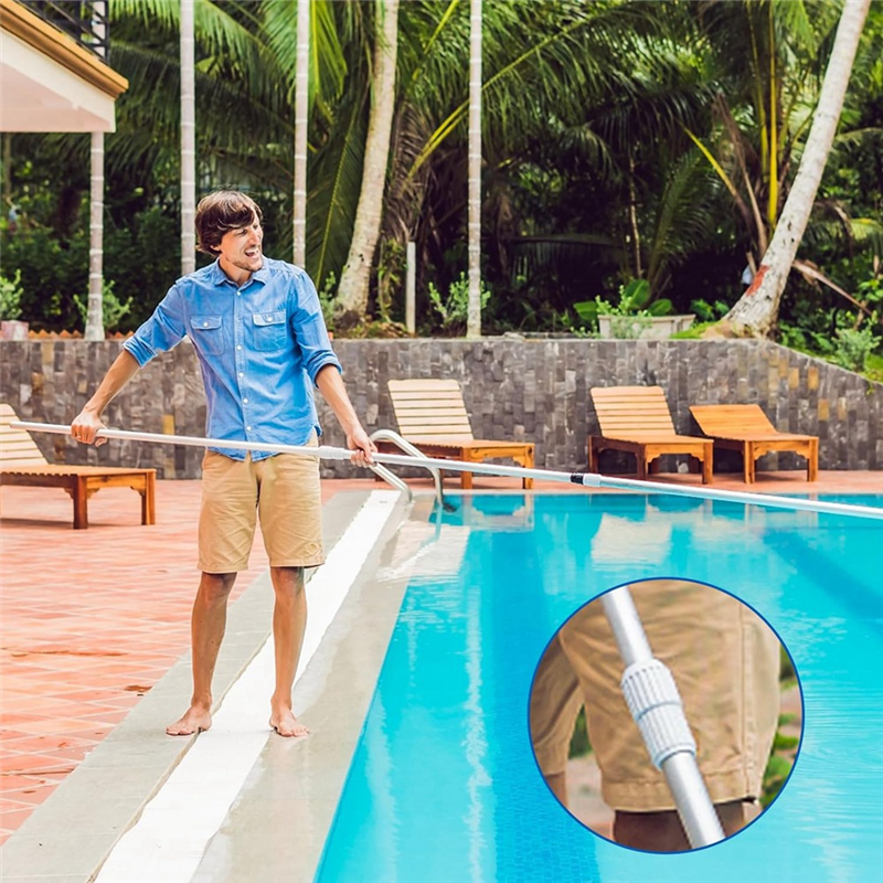 2 Piece Pool Telescoping Pole Cam Lock Replacement, White Plastic EZ ...