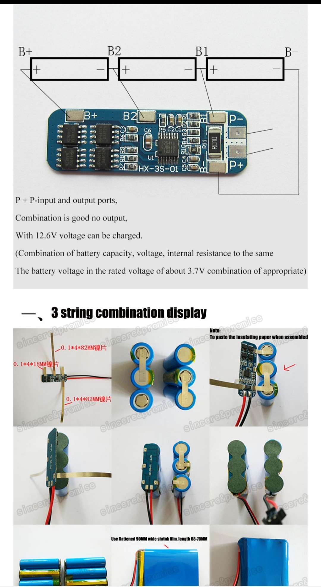 3S 12V 18650 BMS 10A BMS Charger Li-ion Lithium Battery Protection ...