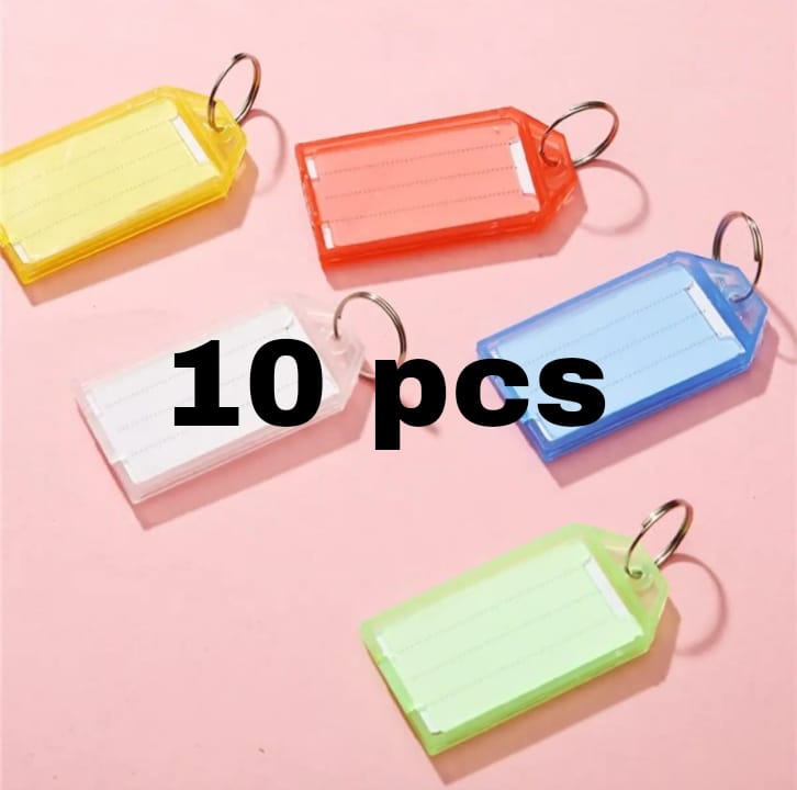 50pcs Plastic Keychain Key Tags Label Numbered Name Baggage Tag ID ...