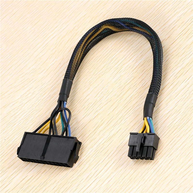 24 Pin to 10 Pin ATX PSU Main Power Adapter Braided Sleeved Cable ...