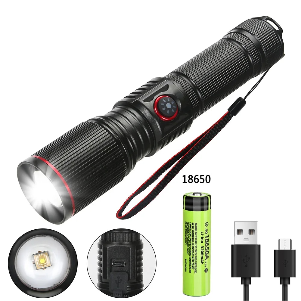Aluminum Alloy White Laser Powerful LEP Flashlight 18650 or 21700 ...