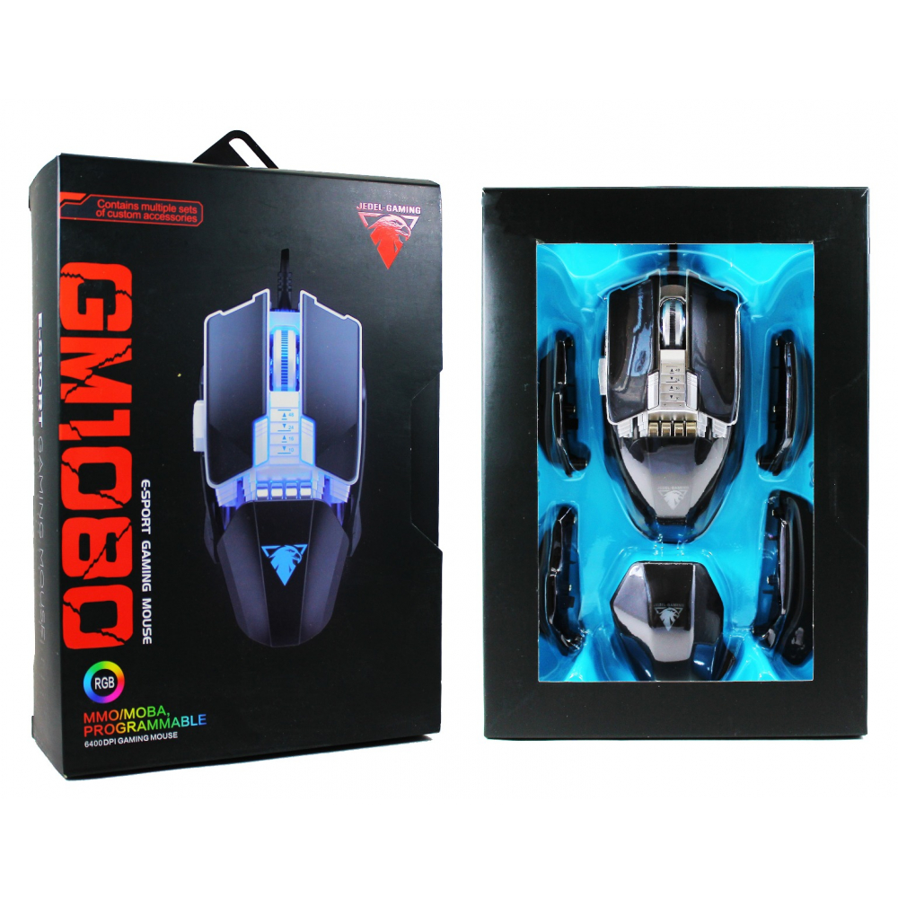 Jedel GM1080 7D RGB Gaming wired 4800 DPI E-Sport Comfortable Ergonomic ...