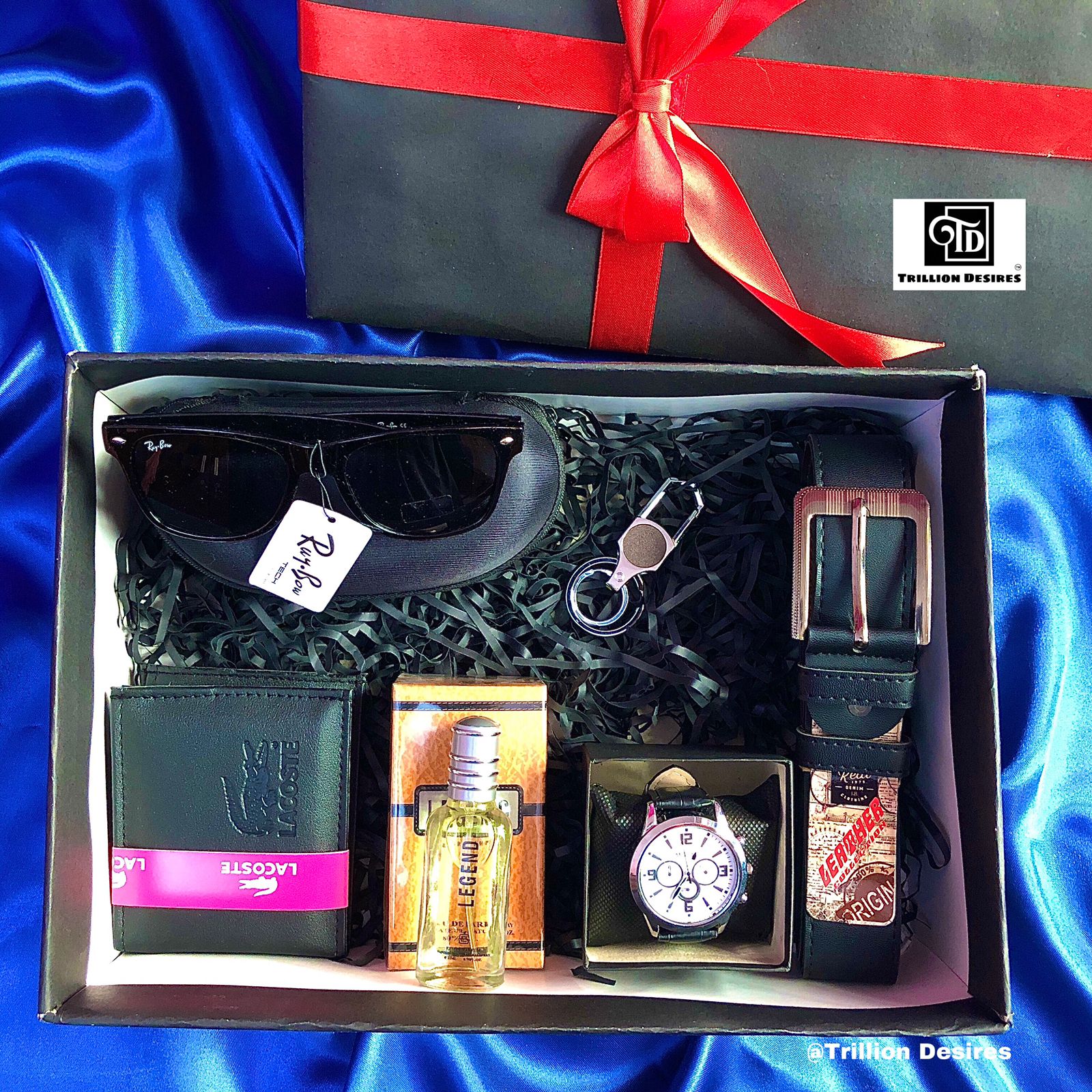 Men's Gift Set Quartz Watch + Wallet + Belt + SunGlasses + Perfume ...