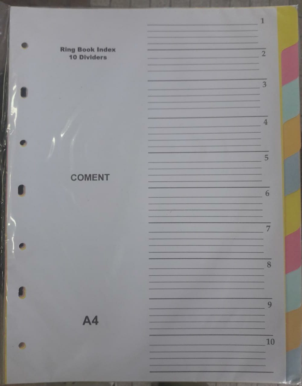 File Dividers - Board - 1 - 10 | Daraz.lk