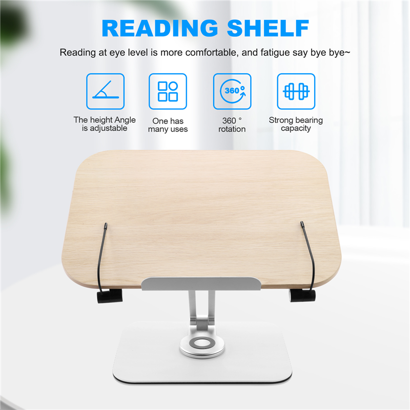 Book Stand Foldable Desktop Holder for Reading,with 360° Rotating Base ...
