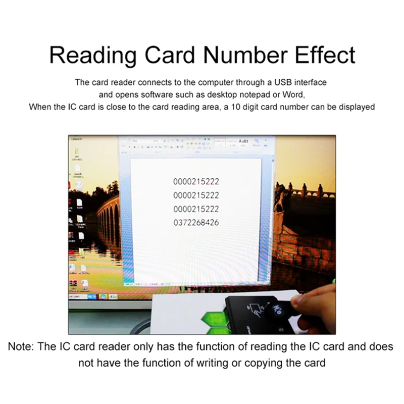 RFID Smart Card Reader with USB Port, 13.56MHz IC Card, Contactless ...