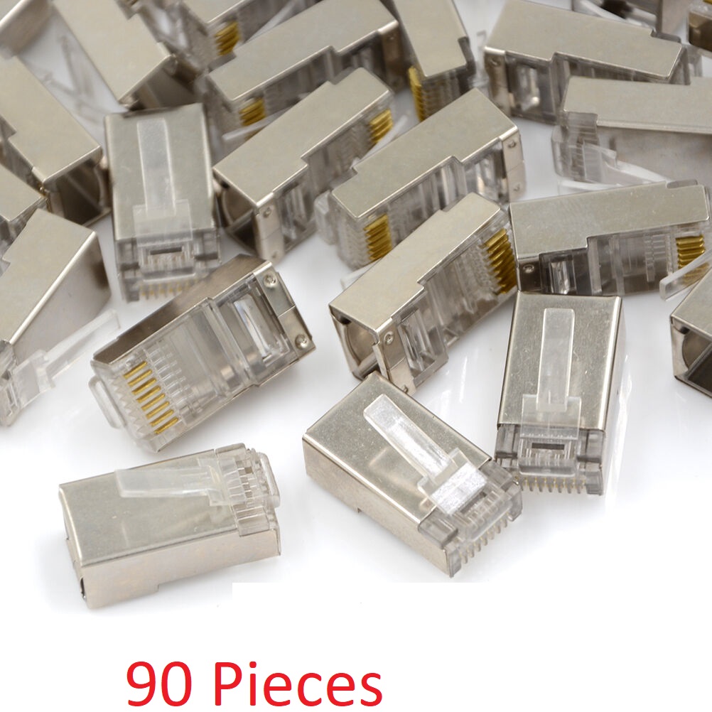 RJ45 Pass Through Shielded 8P8C Network Modular Plug Connector | Daraz.lk