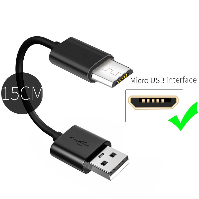 Type C Cable 15cm Micro USB Data Cable Mobile Phone Charging Treasure ...